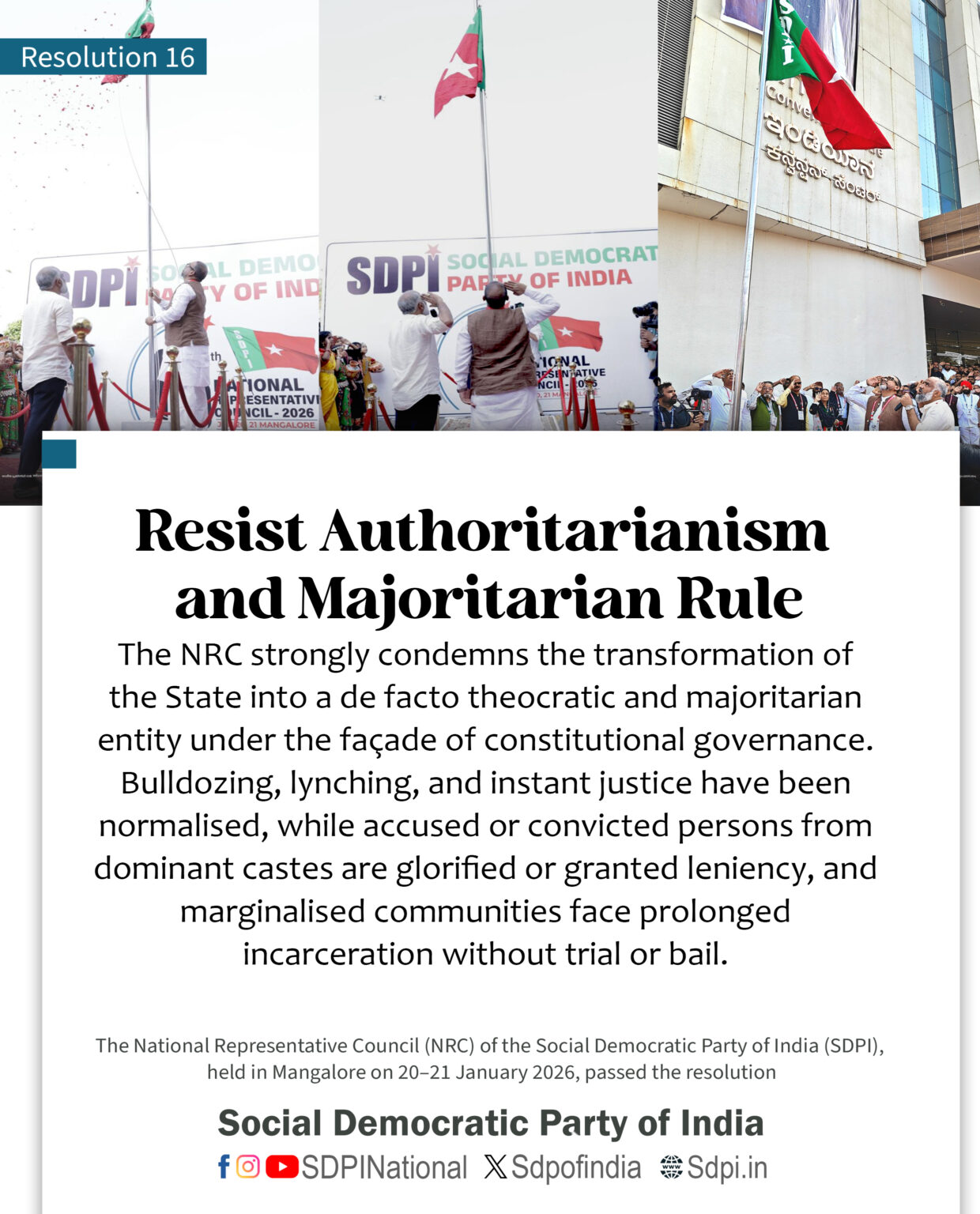 Resist Authoritarianism and Majoritarian Rule – Social Democratic Party ...